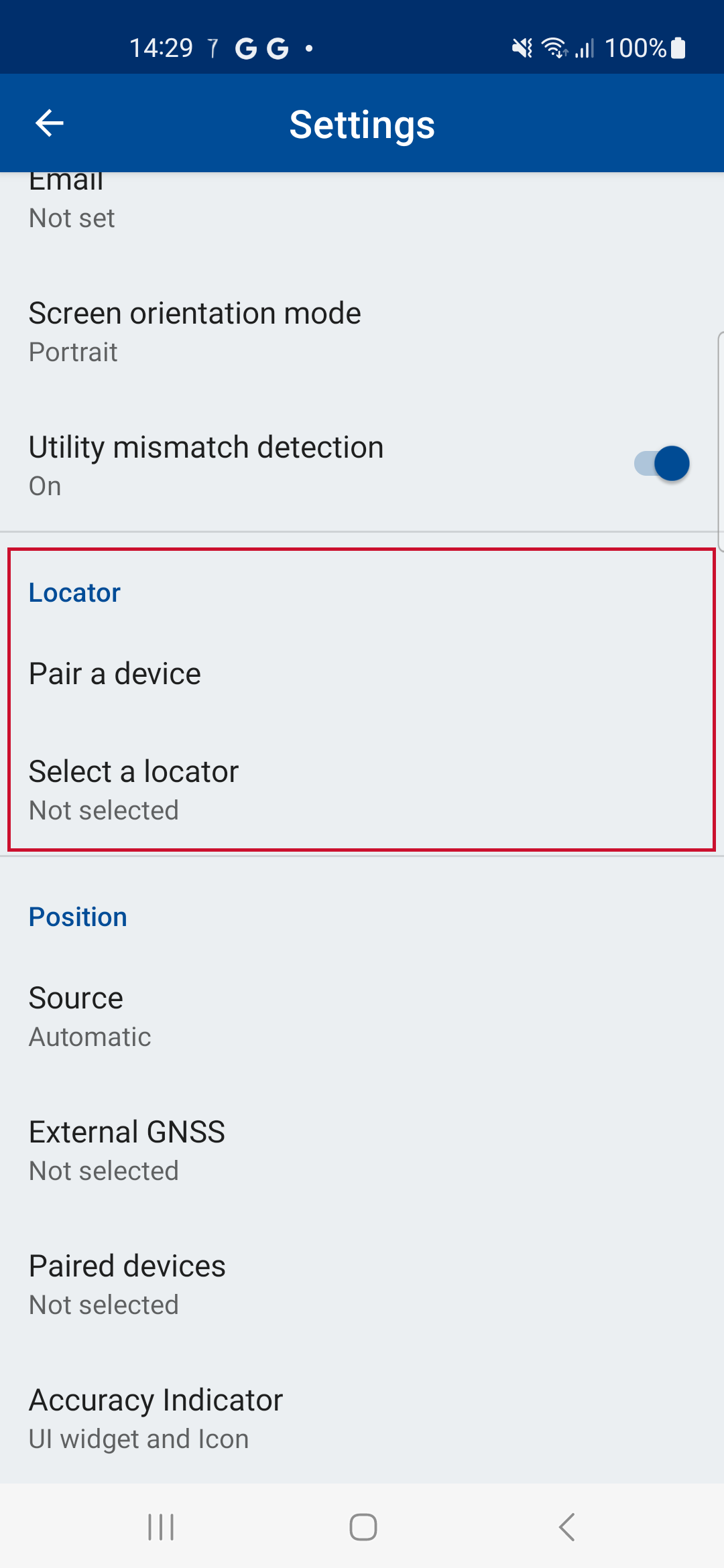 Locator settings - Pairing and default locator – Radiodetection Support