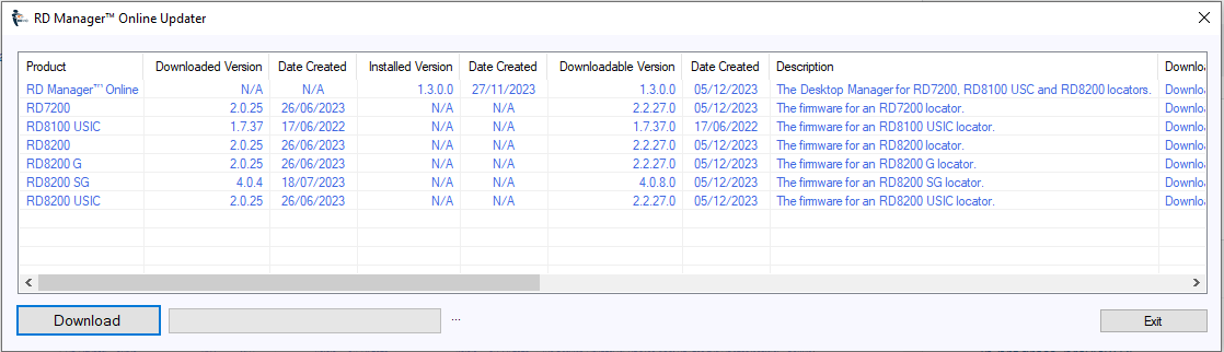 Tools 'dropdown' menu – Radiodetection Support
