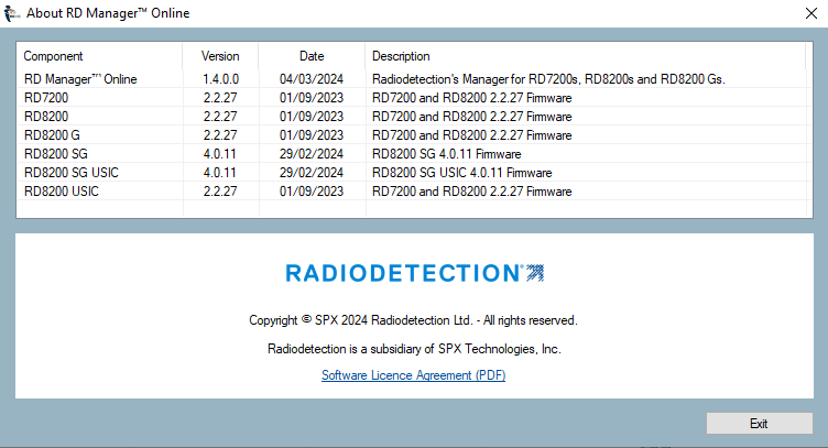 Tools 'dropdown' menu – Radiodetection Support