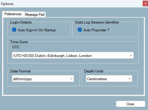 PCMx Manager menu – Radiodetection Support